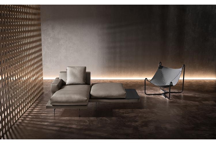 Gilmour de Busnelli, un sofá modular con estantería lateral incorporada ...